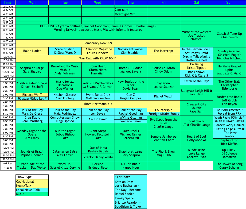 schedule test page | KSQD.org